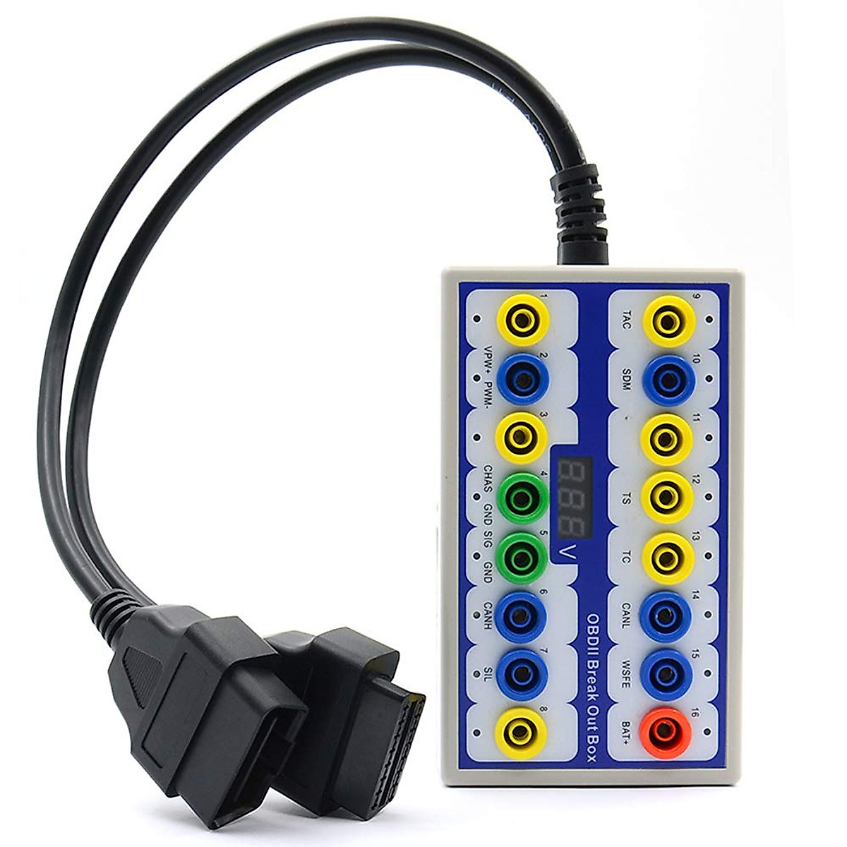 OBD 2 Breakout Box - OBD 2 Protocol Detector Tester Auto Car Tools Diagnostic Connector Breakout Box Detector Repair with Connection Cable