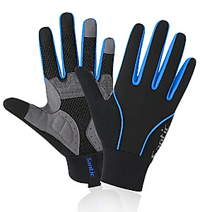 Santic Cycling Gloves Windproof Bike Bicycle Motorcycle Gloves with Gel Pads, Anti-Shock Breathable Mountain Bike Gloves for Men and Women