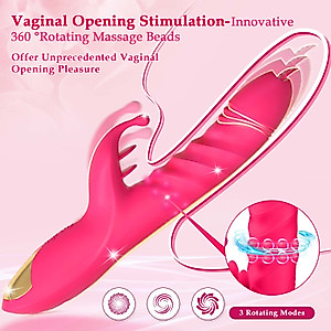 Thrusting G Spot Rabbit Dildo Vibrator, Tongue Licking Rotating Vibrating Women Couples Adult Sex Toys, MHYNNR Female Clitoris Vibrator Wand Stimulator Toy, Dildos Vibrators for Woman Her Pleasure