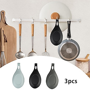 3 Pack Small Silicone Spoon Holder, Silicone Spoon Rest for Stove Top, Heat Resistant Cooking Spoon Holder for Kitchen Counter, Coffee Spoon Rest