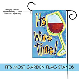 Toland Home Garden 110030 It's Wine Time Party Flag 12x18 Inch Double Sided Party Garden Flag for Outdoor House Flag Yard Decoration