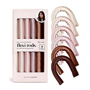 Kitsch Heatless Hair Curlers - 6 pcs Satin Flexi Rods for Overnight Blowout, No Heat Curling Rods to Sleep In, Rollers for Short Hair