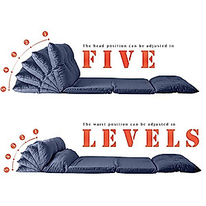 DANGRUUT Upgraded Version Adjustable Floor Couch Floor Sofa Bed with 5 Adjustable Reclining Position, Foldable Japanese Floor Futon, Lazy Lounge Couch for Living Room, Bedroom (Navy)