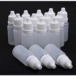 12PCS 50ML 1.7oz Clear Empty Refillable Plastic Squeezable Eye Drop Dropper Bottle Liquid Medicine Container With Screw Cap Essential Oil Container Bottles