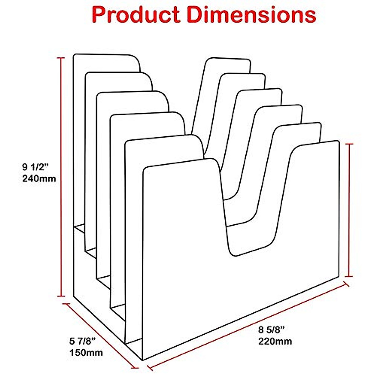 Acrimet Incline Desk File Sorter Step 5 Sections Heavy Duty (Solid Purple Color)