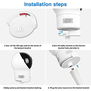 UIQELYS Baby Monitor Mount Baby Camera Holder Compatible with Eufy Spaceview Baby Monitor, S Baby Monitor, Pro Baby Monitor Easy Insatll Holder No Tools Needed No Wall Damage