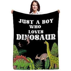 Dinosaur Blanket Gifts, 40"x50" Soft Fleece Dinosaur Throw Blanket for Boys, Lightweight, Soft, Comfortable, Warm Dinosaur Theme Gifts for Bed Couch