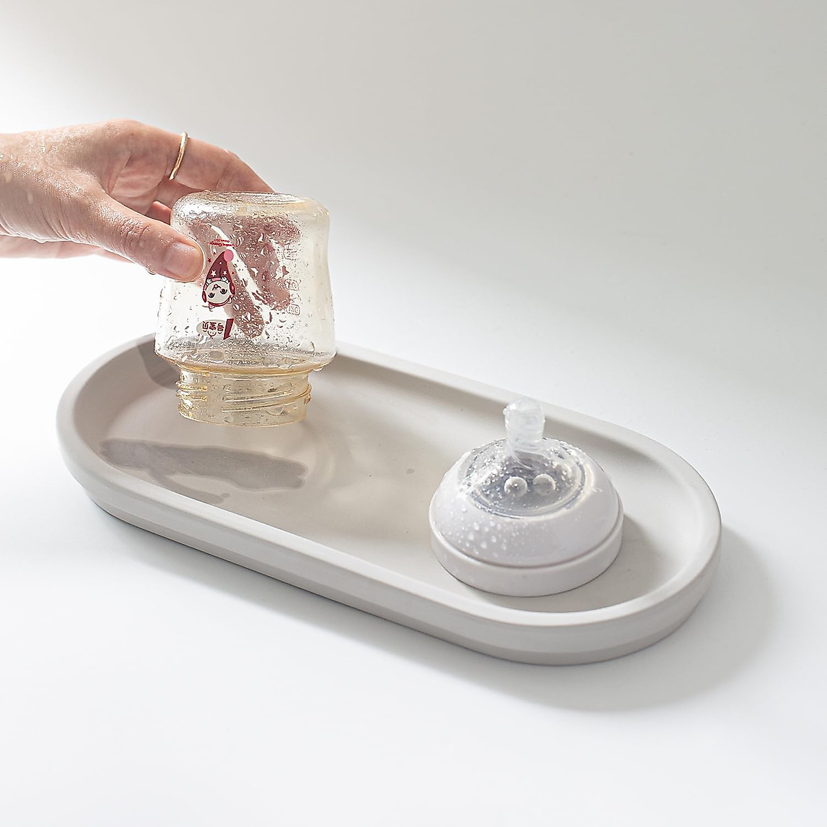 Selegna Diatomaceous Earth Stone Sink Tray - Quick Drying, Reversible Tray for Kitchen & Bathroom Countertop Organizer, Use as Bottle Drying Rack, Sink Caddy, Vanity Organizer, Tea Tray, Sponge Holder