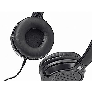 Monoprice 113191 Hi-Fi Lightweight On-Ear Headphones with in-Line Play/Pause Controls and Built-in Microphone, Clear