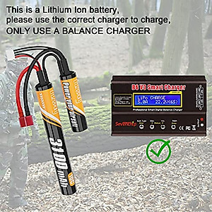 Crazepony Airsoft Battery 11.1v Nunchuck - 3100mAh Mini Rechargeable Tactical Aeg M4 Ak47 Small Lithium Ion Batteries with Deans to Tamiya for Airsoft Rifle