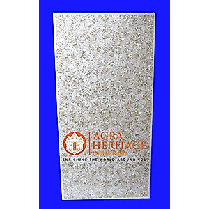 White Marble Mother of Pearl Precious Inlay Stone Dining Table Top Hallway Furniture Decor | 72"x36" Inches