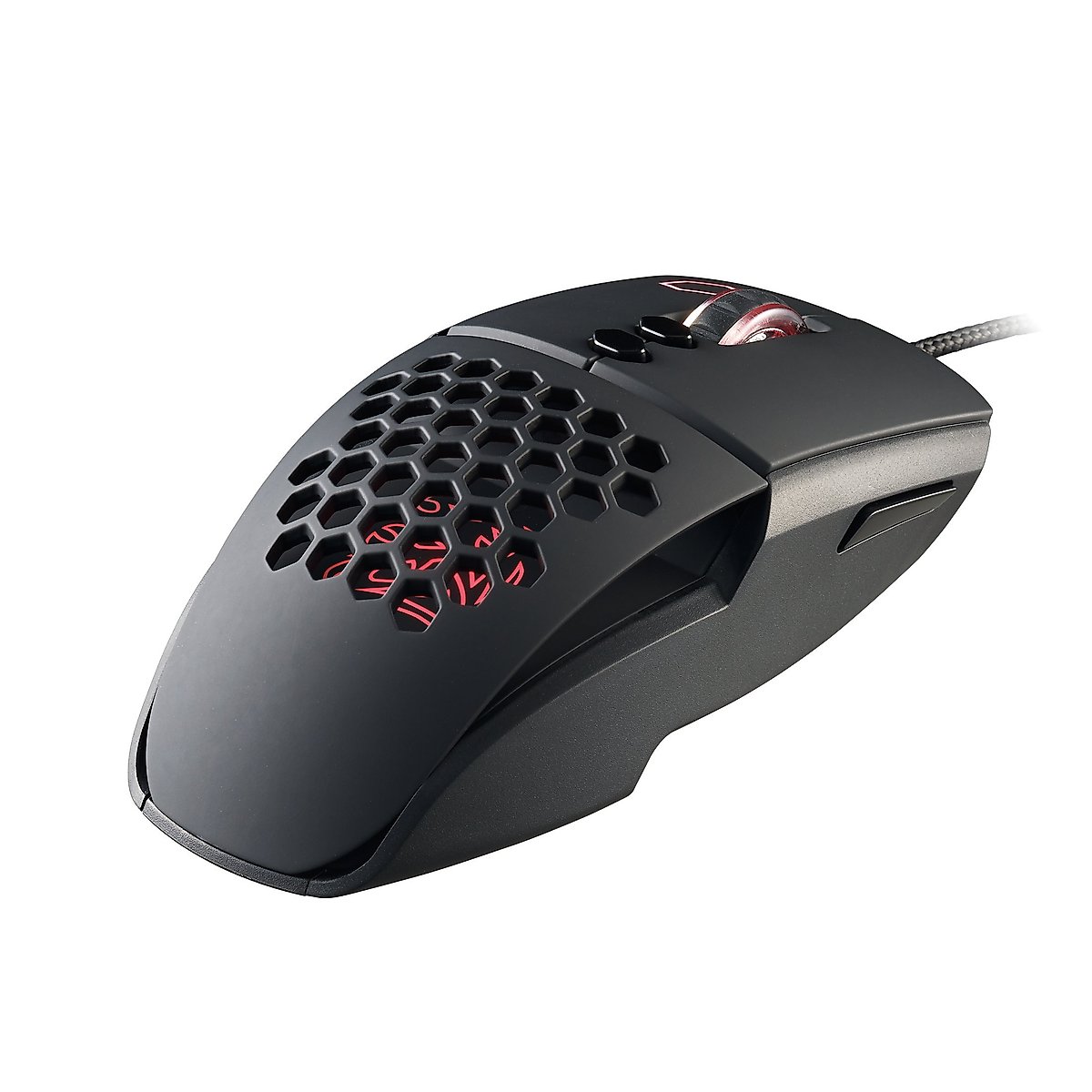 Thermaltake Tt Esports Ventus Ambidextrous Laser Gaming Mouse with 3-Zone Red LED Illumination, 7 Programmable Buttons, 5700 DPI Sendor, Graphical Configuration Interface