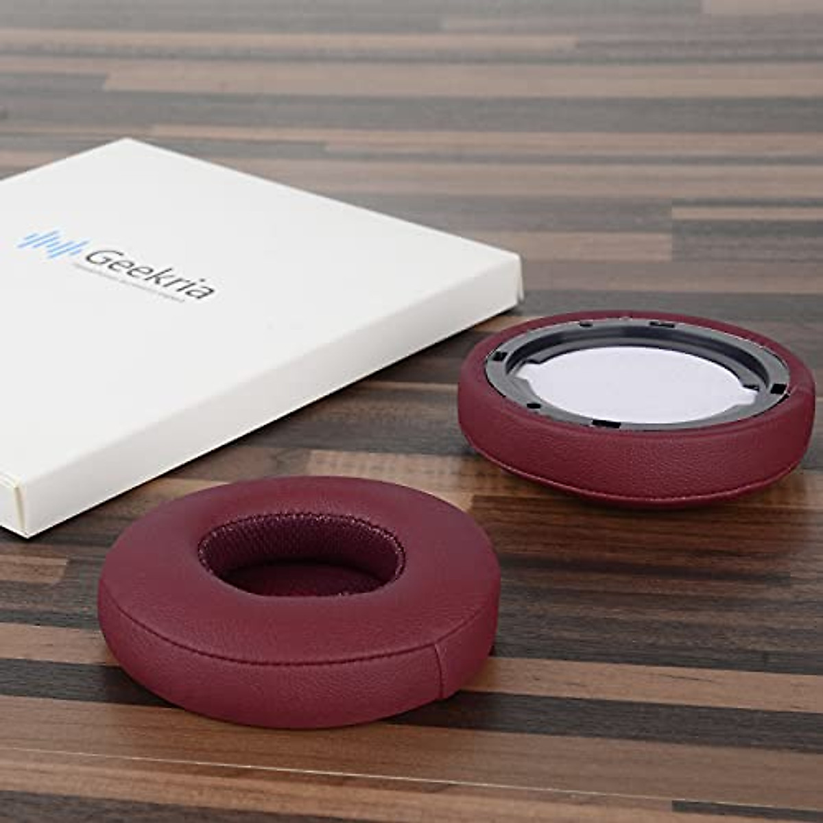 Geekria QuickFit Replacement Ear Pads for JBL E35, E45bt, E45, C45BT Headphones Ear Cushions, Headset Earpads, Ear Cups Repair Parts (Red)