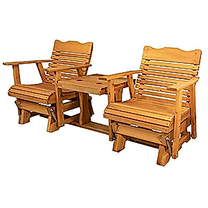 Kilmer Creek Rustic Finished 6' Cedar Porch Settee Glider, Amish Crafted