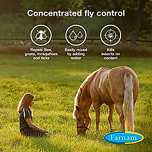 Farnam Repel-X pe Concentrated Fly Spray for Horses, Just Add Water 16 Ounces