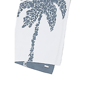 Barefoot Dreams® CozyChic® Spotted Palm Tree Blanket, Pearl-Baltic Blue, 45"x60"