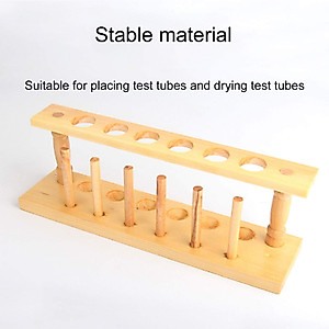 ONWRACE HASEAN Storage Wooden Burette Test Tube Holder Support with Stand Sticks Rack Shelf, 6/8/10/12 Holes Laboratory Instrument Test Tube Support Rack Stand Shelf- 12