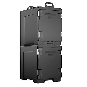 ARLIME 2PCS Insulated Food Pan Carrier, End-Loading Insulated for 5 Full-Size Pans, Food-Grade LLDPE Material, 81 Quart Portable Food Warmer, Ideal for Canteen and Restaurant Use, Black