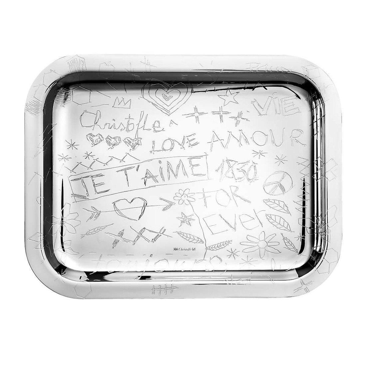 Christofle Graffiti Silver-Plated Serving Tray #4200440