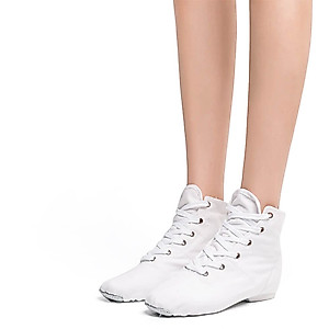 MSMAX Jazz Boot Shoes Women Character Shoes for Woman Ankle Boots for Men White 10 M US Women