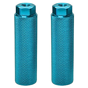 Amotor Bike Pegs Aluminum Alloy Anti-Skid Lead Foot Bicycle Pegs BMX Pegs for Mountain Bike Cycling Rear Stunt Pegs Fit 3/8 inch Axles (Sky-Blue)
