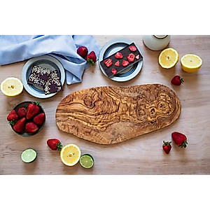 Thirteen Chefs Charcuterie Boards - Large, 20 x 10 Tramanto Olive Wooden Serving Platter for Cheese, Meat and Appetizers - Perfect Dinner Party Board - Kitchen Accessories