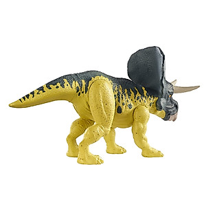 Jurassic World Toys Wild Pack Zuniceratops Herbivore Dinosaur Action Figure Toy with Movable Joints, Realistic Sculpting & Attack Feature, Kids Gift Ages 3 Years & Older