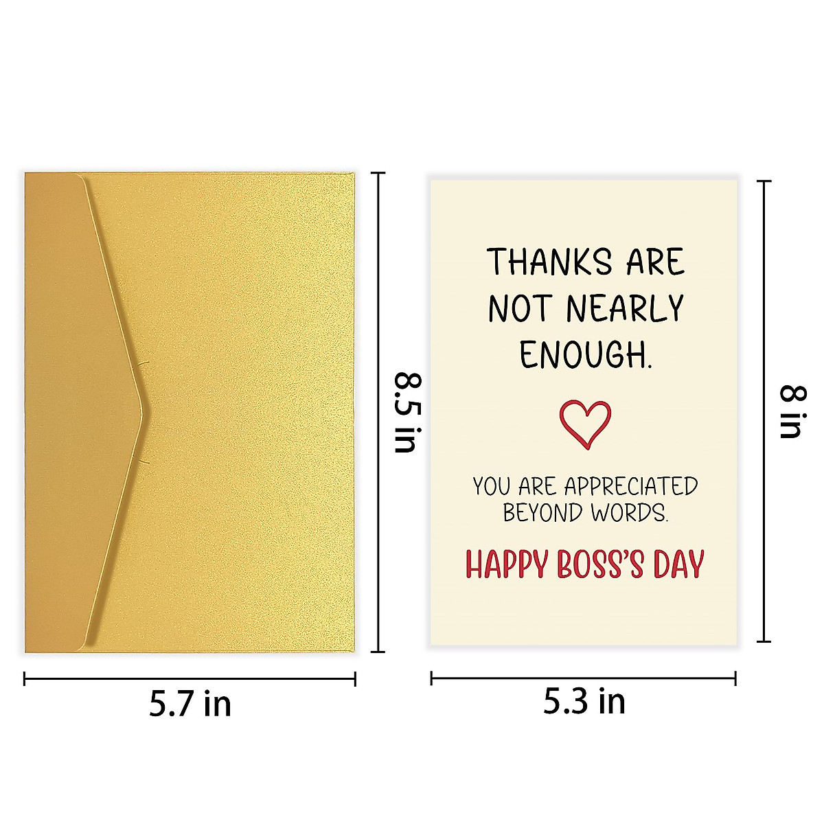 Funny Boss’s Day Card for Men Women, Boss Appreciation Card from Employee, Happy Boss Day Card Gift for Mentor Employer Leader, Thanks Are Not Nearly Enough