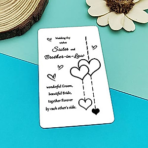 Wedding Gift for Sister and Brother in Law Wedding Engraved Wallet Card Gift Wedding Gift for Groom Bride Engagement Gift for Couples Bridal Shower Gift for Little Sister Big Sister Wedding Jewelry