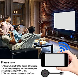 Acogedor 1080P Wireless HDMI Display Adapter, for iOS Android Phone/PC Mirroring to HDTV/Projector/Monitor, 2.4G WiFi Adapter Mirroring Screen Adapter