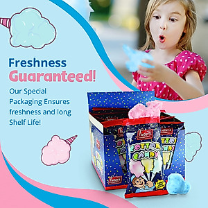 Lieber's Cotton Candy | 48 Pack of Light & Fluffy Vintage Candy | Blue & Red Carnival Birthday Party Favors Treats Supplies for Kids, Kosher | 0.8 Ounce Bags (48 Pack)