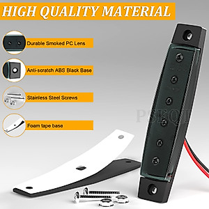 PSEQT LED Boat Navigation Lights Marine Interior Courtesy Light Strip Deck Transom Cockpit Lighting 3.8'' 6LED 12V Waterproof Lamp w/Smoked Lens for Fishing Pontoon Kayak Yacht Sailboat (White 10Pcs)