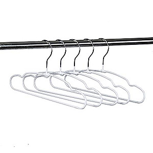 Amber Home 11.8" Lovely Baby Clothes Hangers 20 Pack, Sturdy Metal Wire & Cute White Coating Children Toddler Kids Clothes Hangers for Shirt Coat Pants Trousers (White)