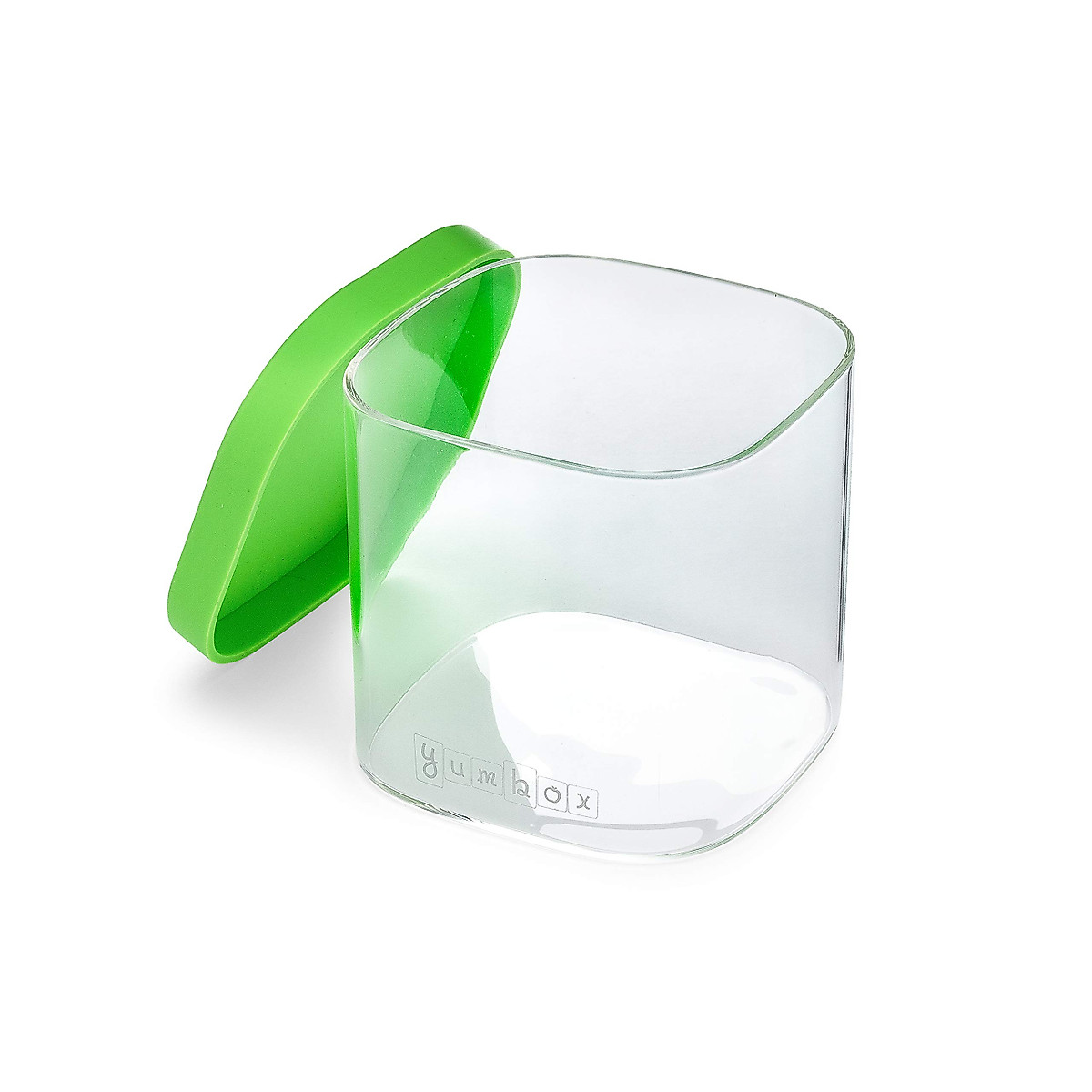 Yumbox Chop Chop Glass Meal Prep Food Storage Cubes - 1.5 cups volume each cube - Vibrant Silicone Lids