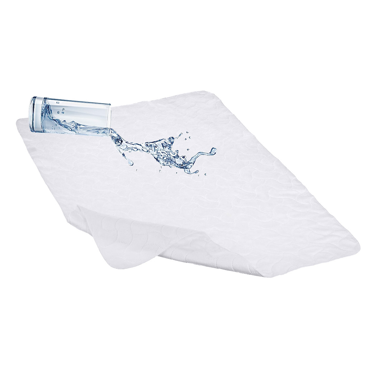 American Baby Company 2 Pack Waterproof Quilt-Like Flat Reusable Multi-use Protective Mattress Pad Cover for Babies, Adults and Pets, White