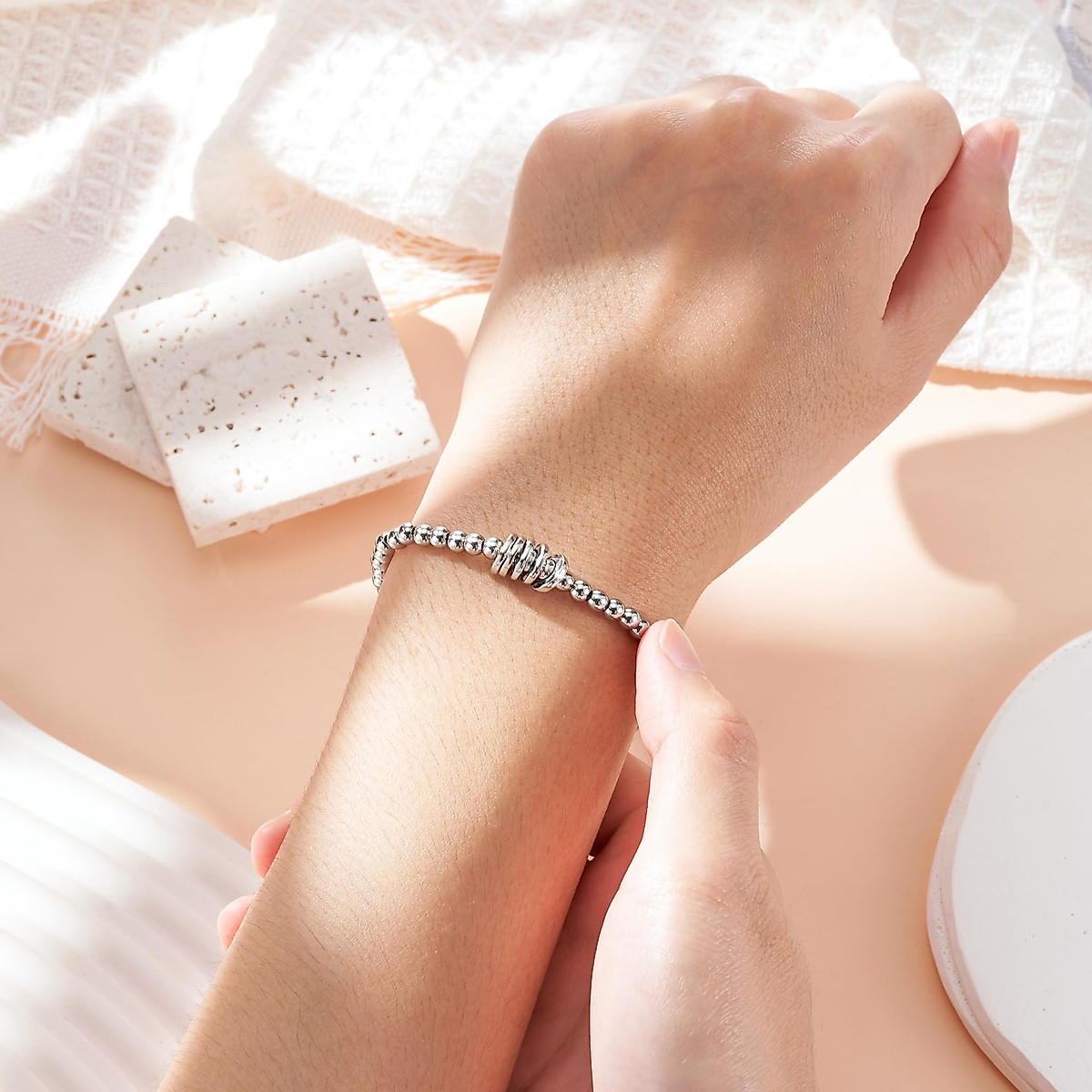 KOXMOON 50th Birthday Gifts for Her Women, Birthday Bracelet for Women with Gift Message Card, 50 Year Old Birthday Jewelry Gifts for Mom Grandma Sister Aunt Wife Friends