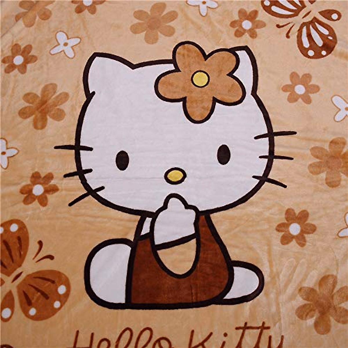 Blanket Cartoon Kitty Printing Throw Blanket Soft Cover Flannel Cozy Plush Fleece Blanket for Boys Girls Kids Toddler Baby (Larqe(55 in x 39 in))…… (Brown)…