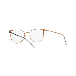 A|X ARMANI EXCHANGE Women's AX1034 Cat Eye Prescription Eyewear Frames, Matte Rose Gold/Black/Demo Lens, 52 mm