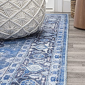 JONATHAN Y WSH109B-3 Maris Ornate Medallion Machine Washable Indoor Bohemian Transitional Area Rug,High Traffic,Kitchen,Living Room,Backyard,Non Shedding,3 X 5,Blue/Navy