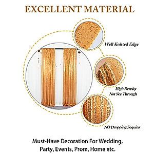Sequin Curtains 2 Panels Gold 2FTx8FT Sequin Photo Backdrop Sequin Backdrop Curtain Pack of 2-1011E
