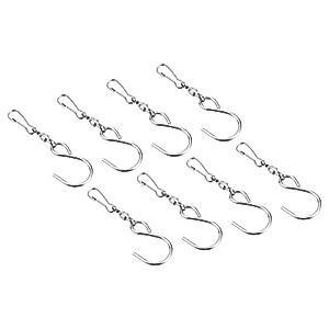 YOKIVE 12 Pcs Swivel Hooks Clips, Stainless Steel 360 Degree Rotating S Shape Hook, Great for Lantern, Ornament (Black, 2.95-Inch)