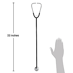 Dixie EMS Single Head Lightweight Stethoscope, Latex Free, for Doctors, Nurses, Students, Medical and Home Use - Black