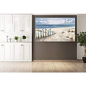 Yihui Arts Beach Canvas Wall Arts with Textured 3D Seascape Blue Oil Painting Abstract Coastal Picture Modern Ocean Artwork for Living Room Bedroom Bathroom Decor