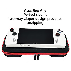 Carrying Case Bag for Asus ROG Ally with [2 Pack] Screen Protector for Asus ROG Ally (2023) RC71L 7 inch - Black