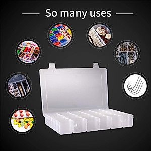 Juvielich 2PCS Clear Plastic Organizer Box, 24 Fixed Grids Storage Container Jewelry Box for Beads Art DIY Crafts Jewelry Fishing Tackles 7.56"x5.31"x0.87"(LxWxH)