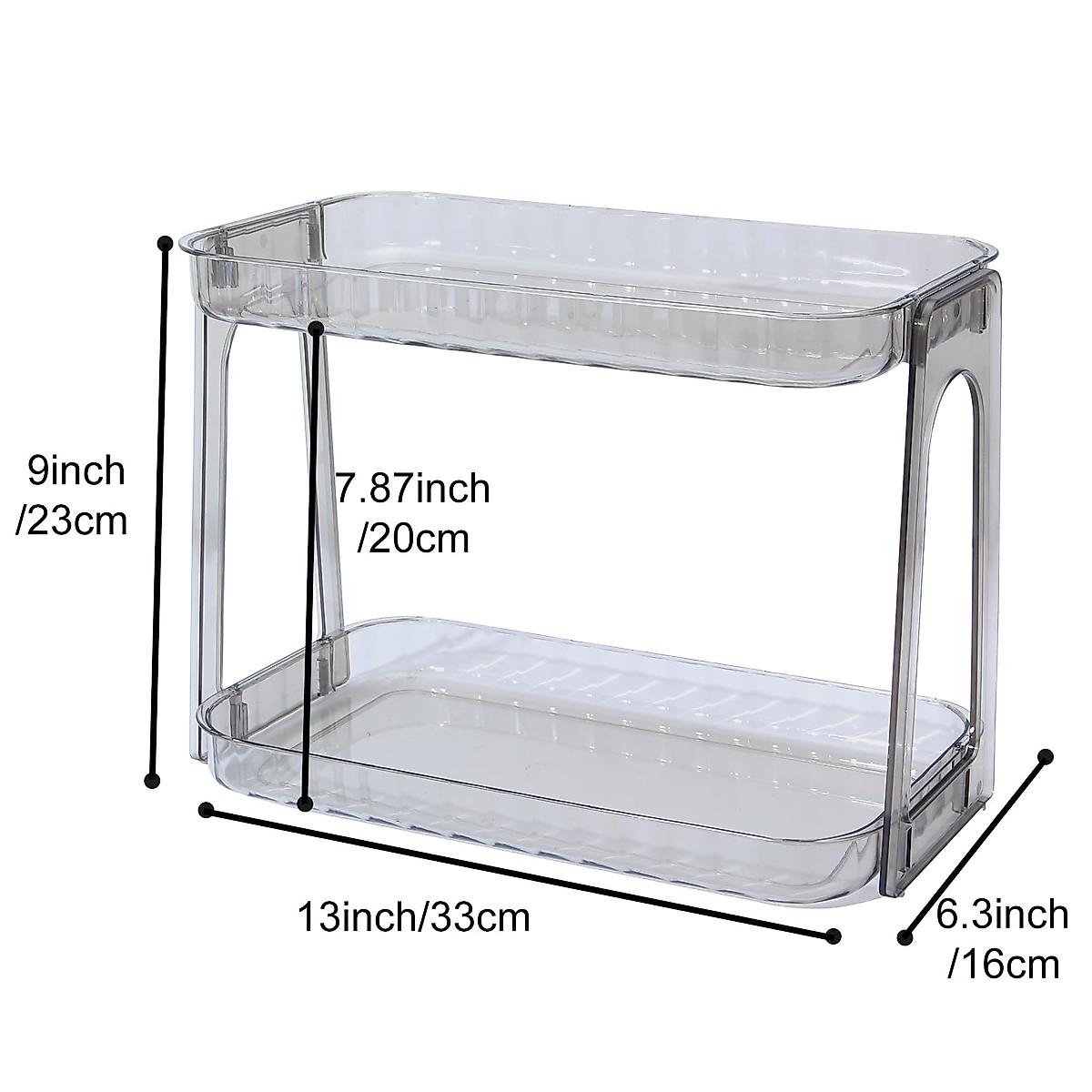 Wbtran 2-Tier Corner Bathroom Counter Organizer, Bathroom Countertop Shelf Makeup Organizer, Corner Storage Organizers for Bathroom, Kitchen, Dresser (Grey)