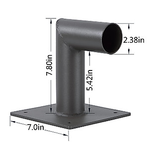 Wall Mount L Shape Bracket for Slip Fit Light LED Parking Lot Lights Shoebox Pole Lighting for Street Area Stadium (2 3/8inch-90 Degree Angle)