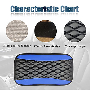 Car Center Console Cover, Universal Leather Waterproof Armrest Seat Box Cover Protector, Comfortable Car Decor Accessories Fit for Most Cars, Vehicles, SUVs -Blue