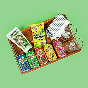 Fountain City Fulfillment Warheads Soda & Candy Variety Pack - Party Box With Black Cherry, Blue Raspberry, Watermelon, Green Apple & Lemon Drinks, Sour Dill Pickle & Popping Candy - 12oz Cans, 5 Pack