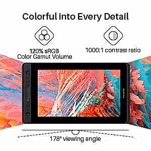 HUION KAMVAS Pro 13 Graphics Drawing Monitor with Stand, Full-Laminated Anti-Glare Screen Battery-Free Stylus 8192 Pen Pressure - 13.3 Inch Pen Tablet Display for Linux, Windows and Mac